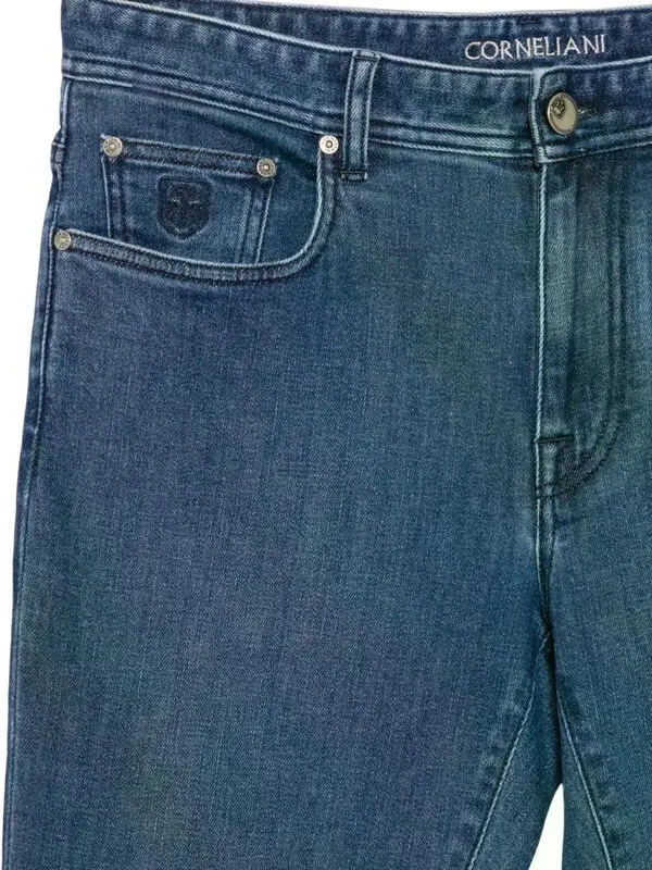 Corneliani Logo-embroidered Straight-leg Jeans