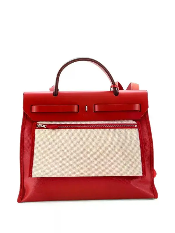 Hermès Herbag Zip Berline Vache Canvas And Leather 31 Shoulder Bag