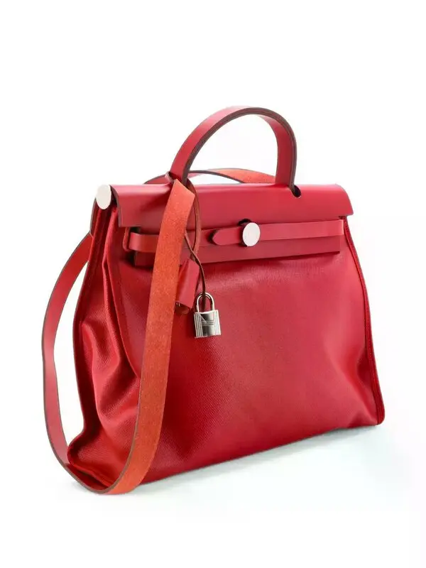 Hermès Herbag Zip Berline Vache Canvas And Leather 31 Shoulder Bag