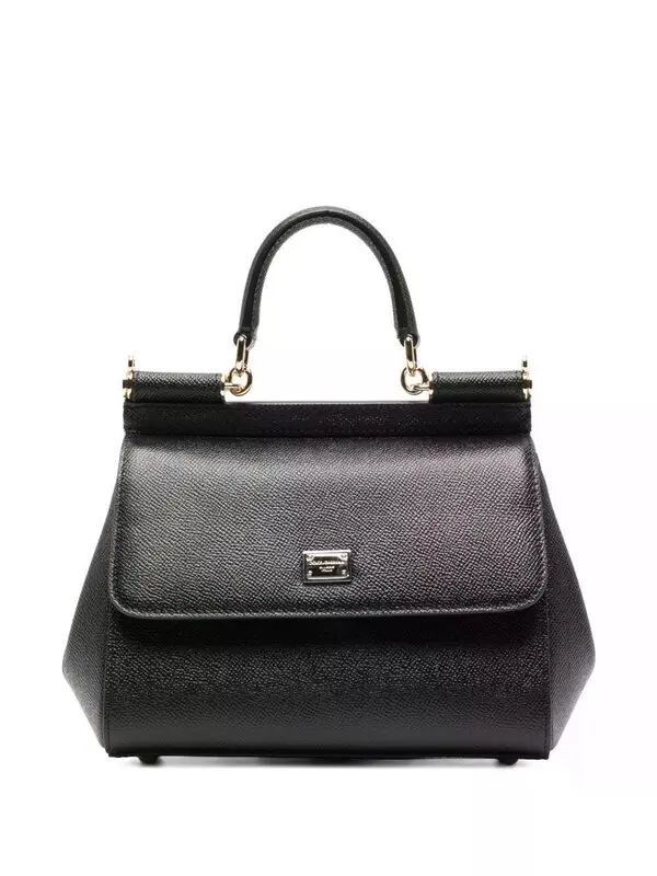 Dolce & Gabbana Small Sicily Handbag In Dauphine Calfskin - Black