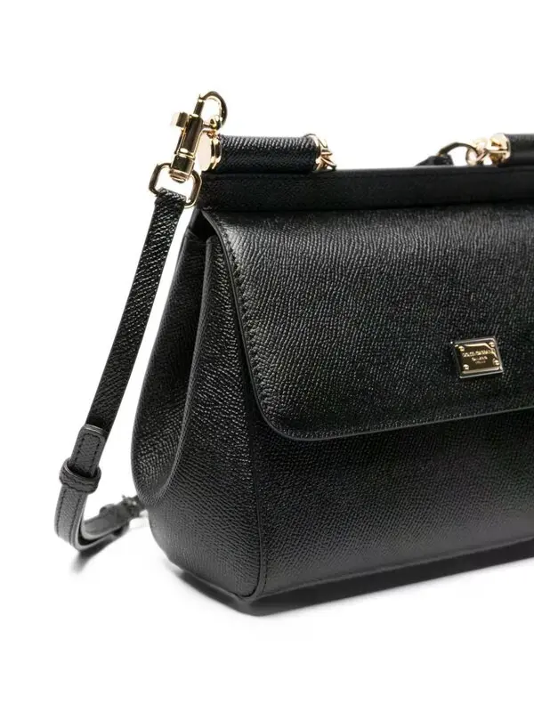 Dolce & Gabbana Small Sicily Handbag In Dauphine Calfskin - Black