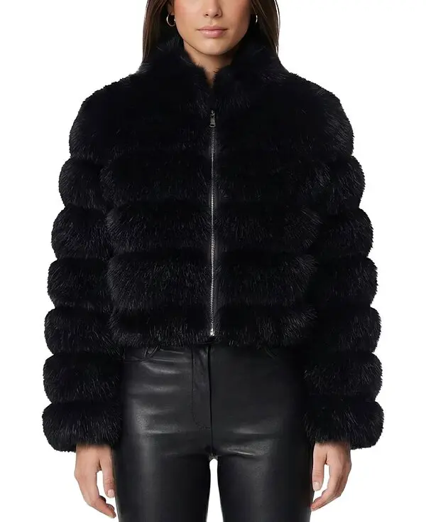 LYLA GRANT Faux Fur Fox Reversible Jacket