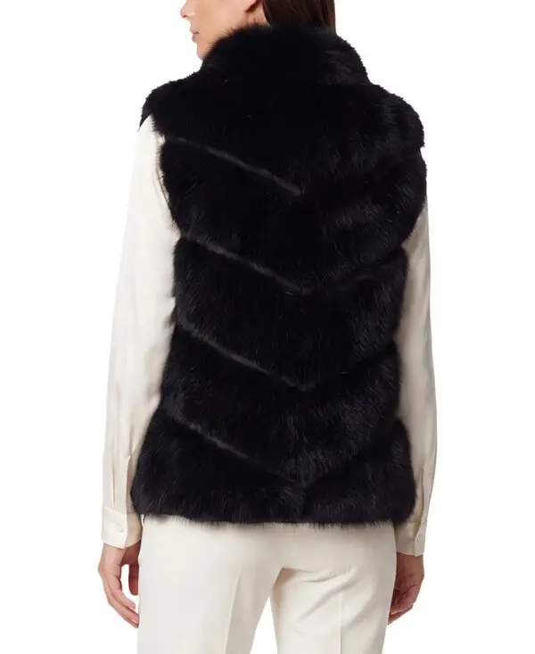 LYLA GRANT Faux Fur Silver Fox Vest