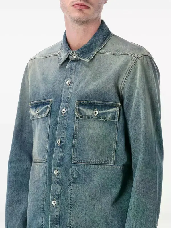 Rick Owens Faded-effect Denim Shirt Jacket