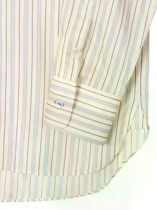 Paul Smith Regular-fit Ecru And Blue Stripe Lyocell-silk Shirt