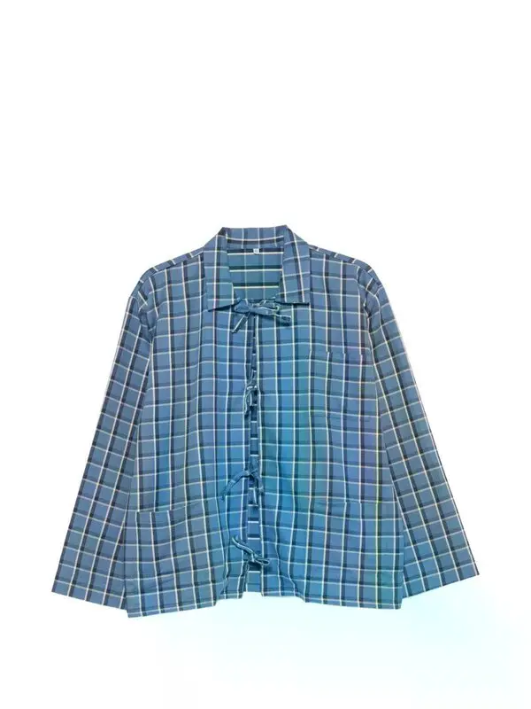 BASERANGE Limber Plaid-fastening Tie-fastening Shirt