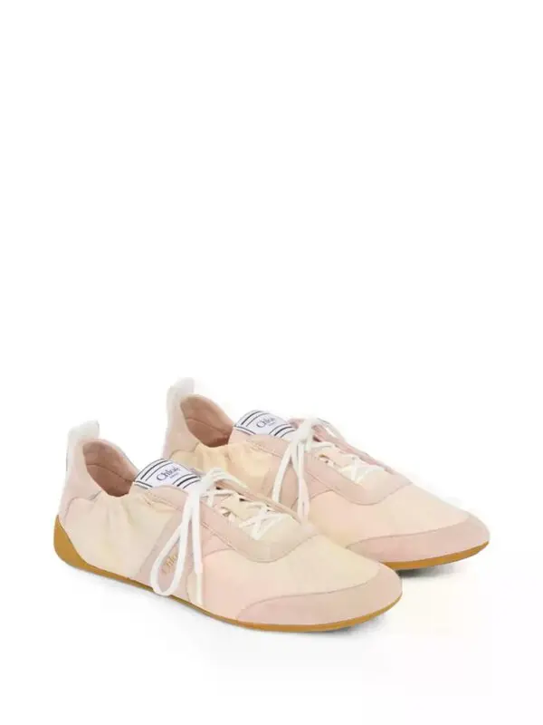 Chloé Kick Suede-panelled Sneakers - Neutrals