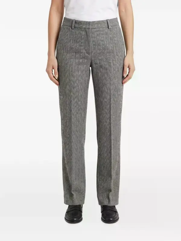 Brunello Cucinelli Herringbone-pattern Straight-leg Trousers