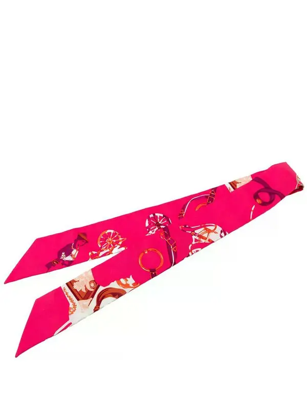 Hermès 2020-2026 Festival Des Amazones Silk Twilly Scarf Scarves - Pink