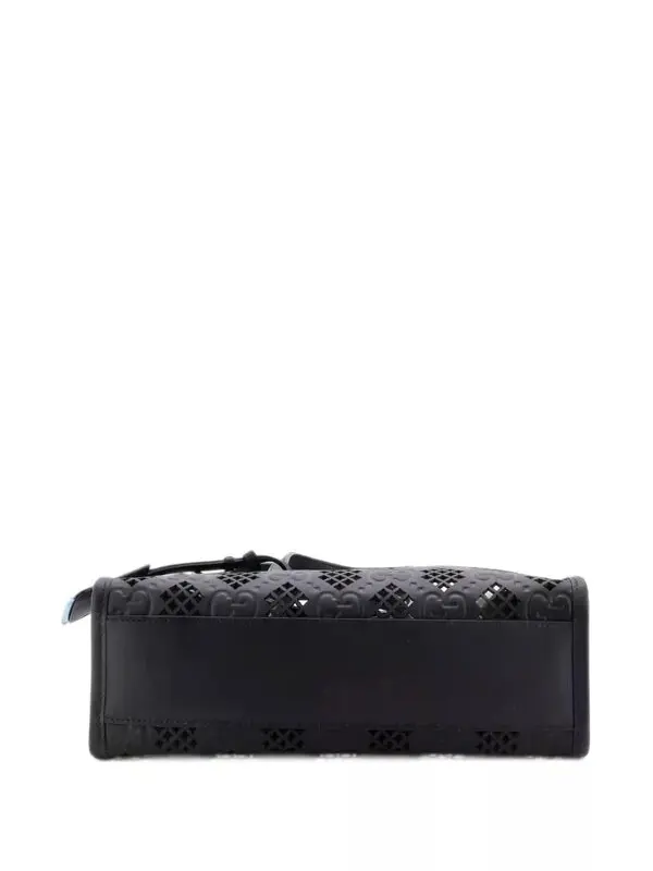 Gucci Convertible Gg Debossed Laser Cut Leather Small Tote Bag