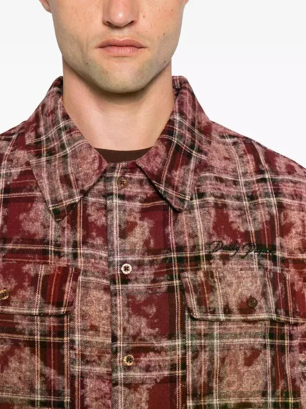DAILY PAPER Check-pattern Washed-effect Shirt