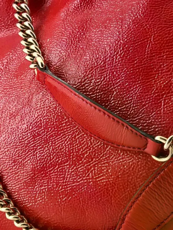 Gucci Soho Chain Strap Shoulder Bag Patent Medium Tote Bag