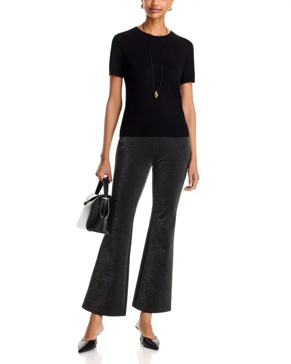 T Tahari Pull On Metallic Kick Flare Pants