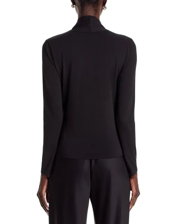 T Tahari V Neck Twist Front Long Sleeve Top