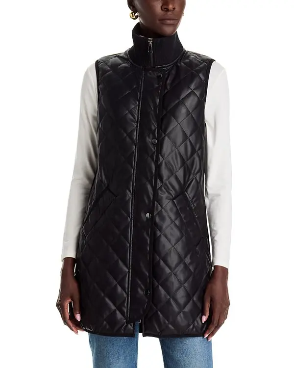 DOLCE CABO Faux Leather Quilted Vest