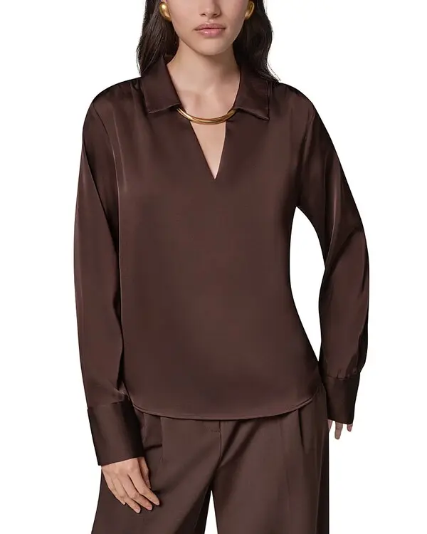 Donna Karan New York Embellished Long Sleeve Blouse