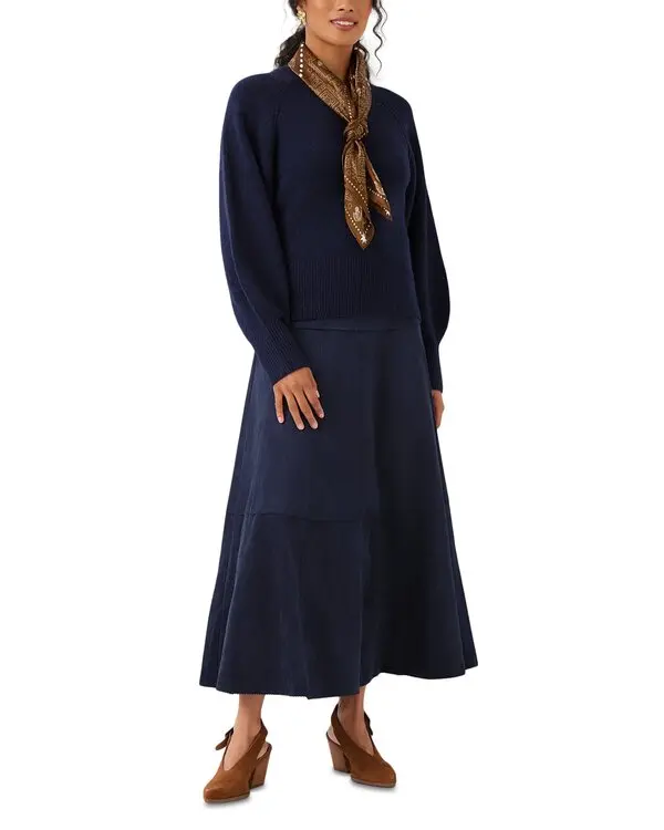 Karen Kane Tiered Faux Suede Midi Dress