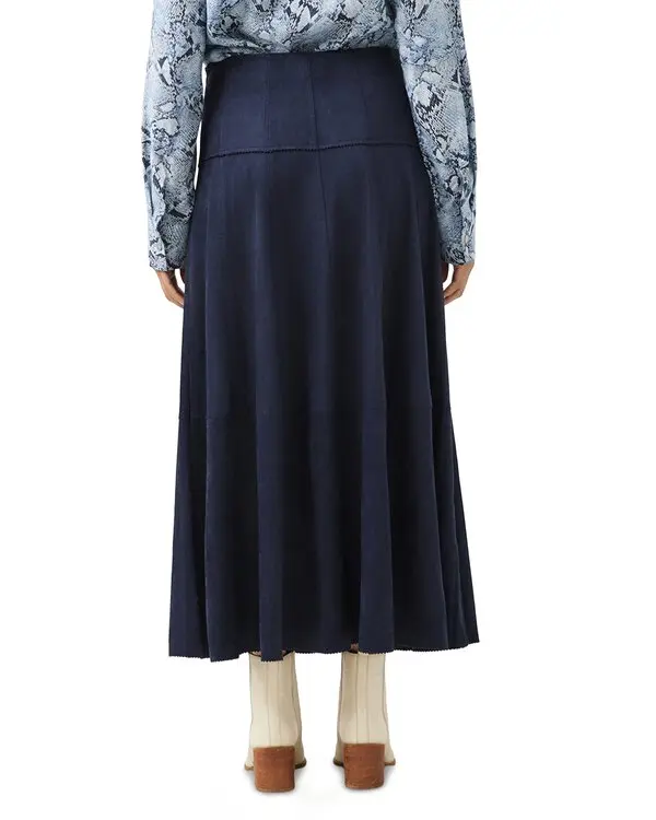 Karen Kane Tiered Faux Suede Midi Dress