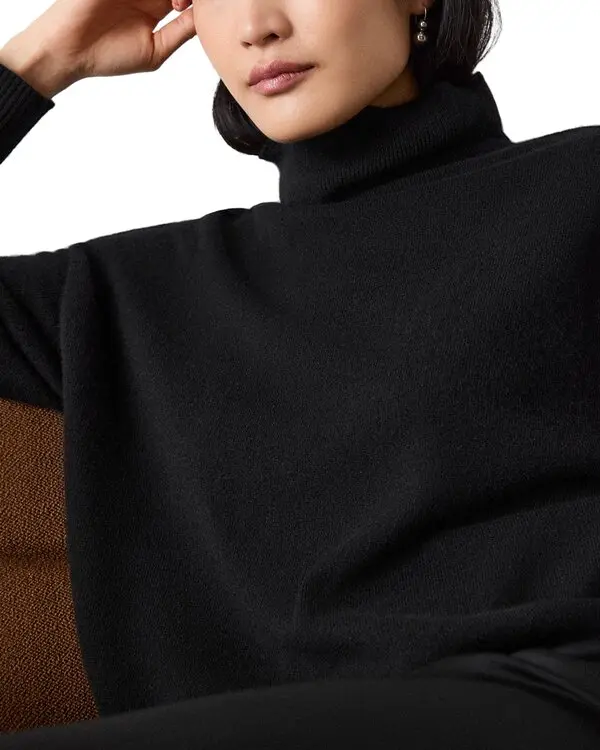 Whistles Cashmere Seamed Roll Neck Sweater