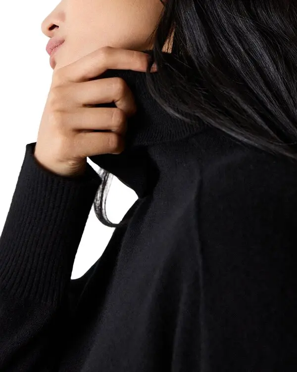 Whistles Cashmere Seamed Roll Neck Sweater