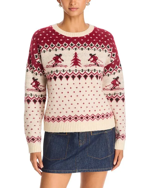 Aqua Fair Isle Skier Sweater Exclusive - Ivory Multi