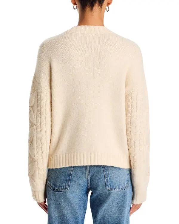 Aqua Floral Cable Knit Sweater Exclusive