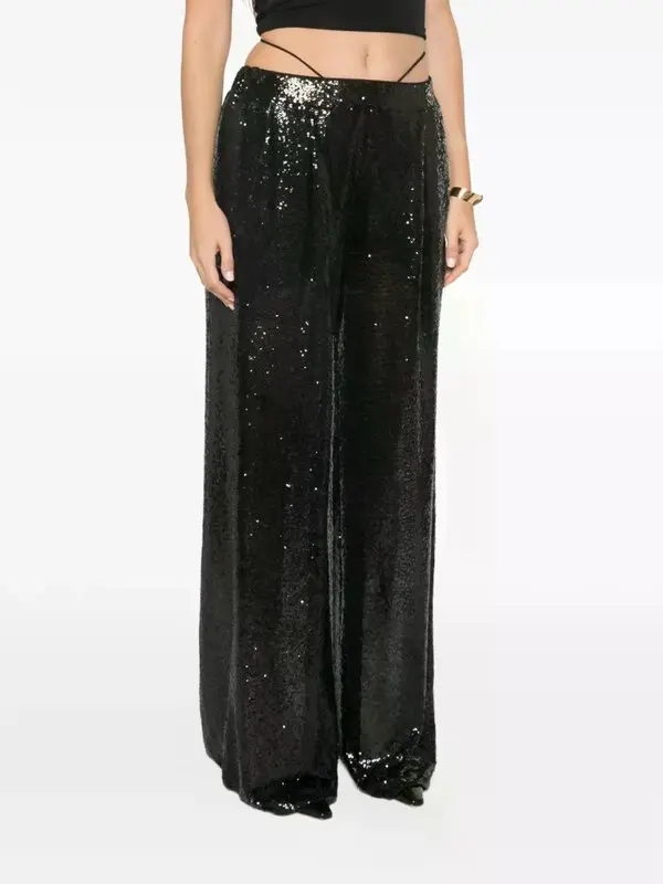 AMAZUIN Gal Sequins Wide-leg Trousers