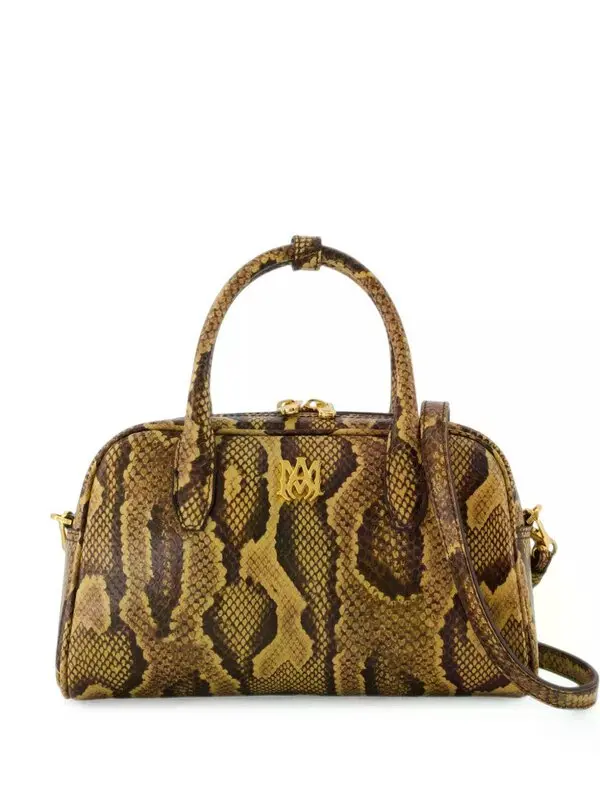 Amiri Python Embossed Ma Bowling Bag - Brown