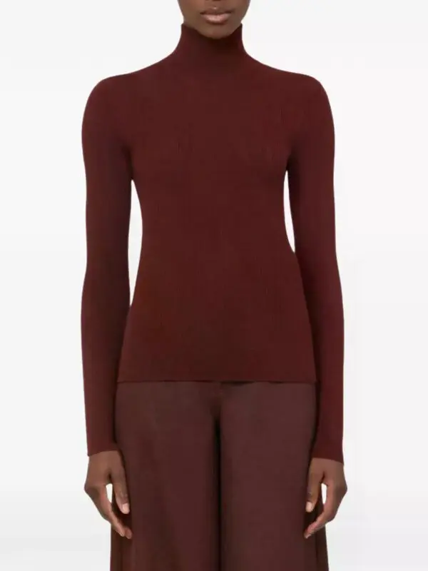 Max Mara High-neck Wool Sweater - Red