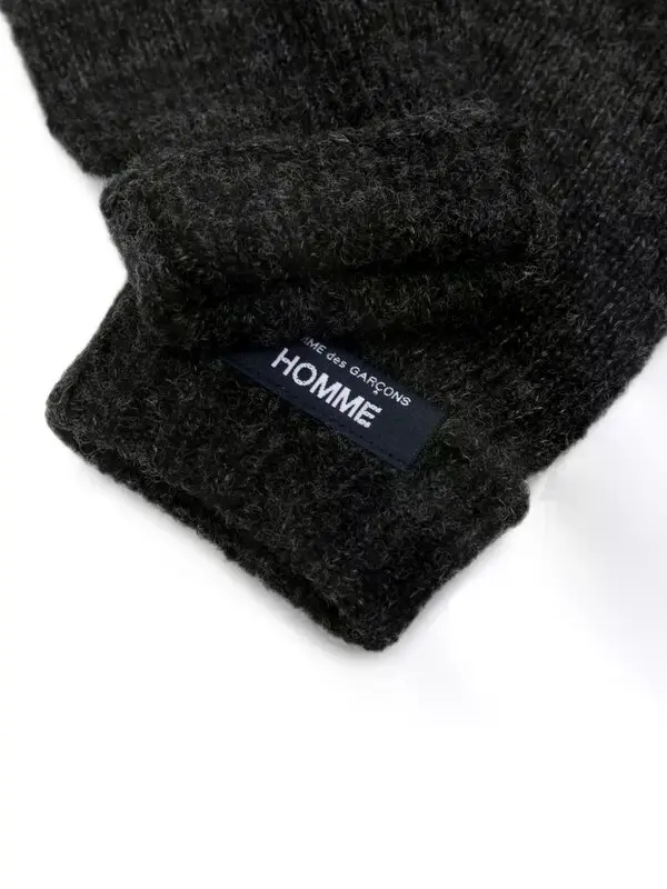 Comme Des Garçons Logo-patch Fingerless Gloves