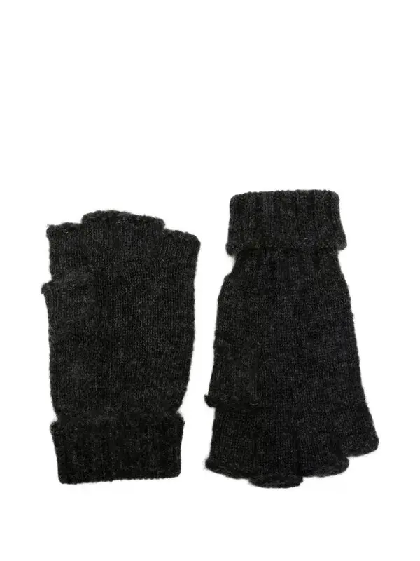 Comme Des Garçons Logo-patch Fingerless Gloves - Grey