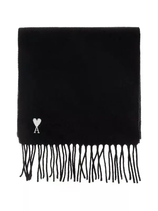 AMI Paris Wool Scarf With De Coeur
