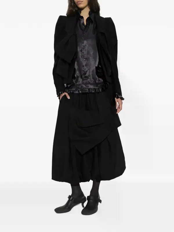 Noir Kei Ninomiya Oversized-bow Gathered Midi Skirt