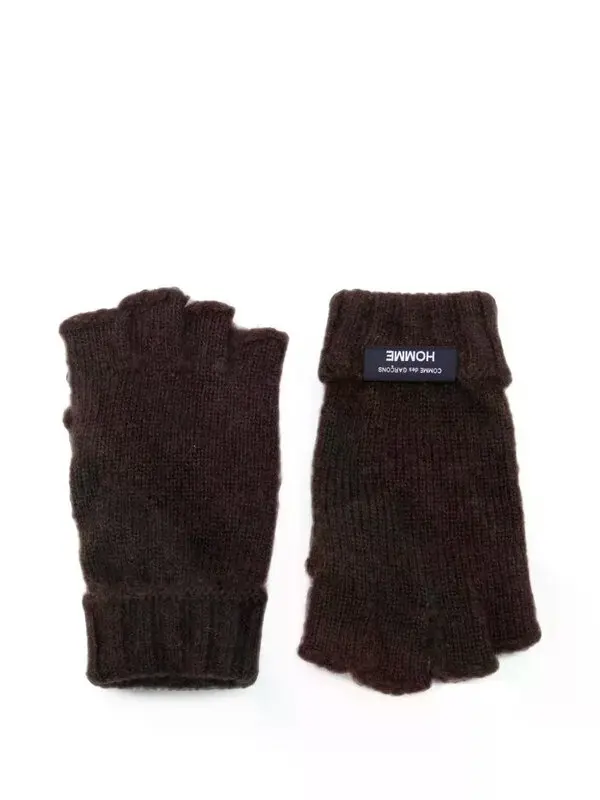 Comme Des Garçons Logo-patch Fingerless Gloves