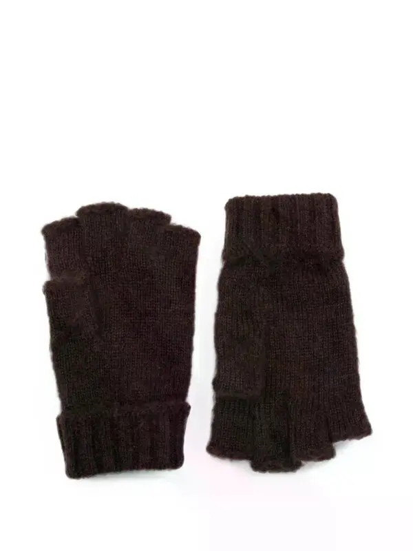 Comme Des Garçons Logo-patch Fingerless Gloves