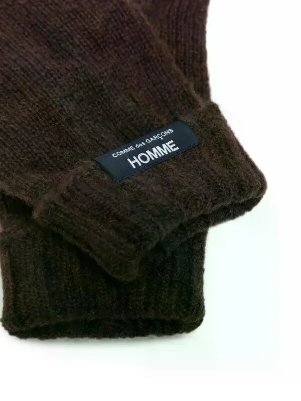 Comme Des Garçons Logo-patch Fingerless Gloves