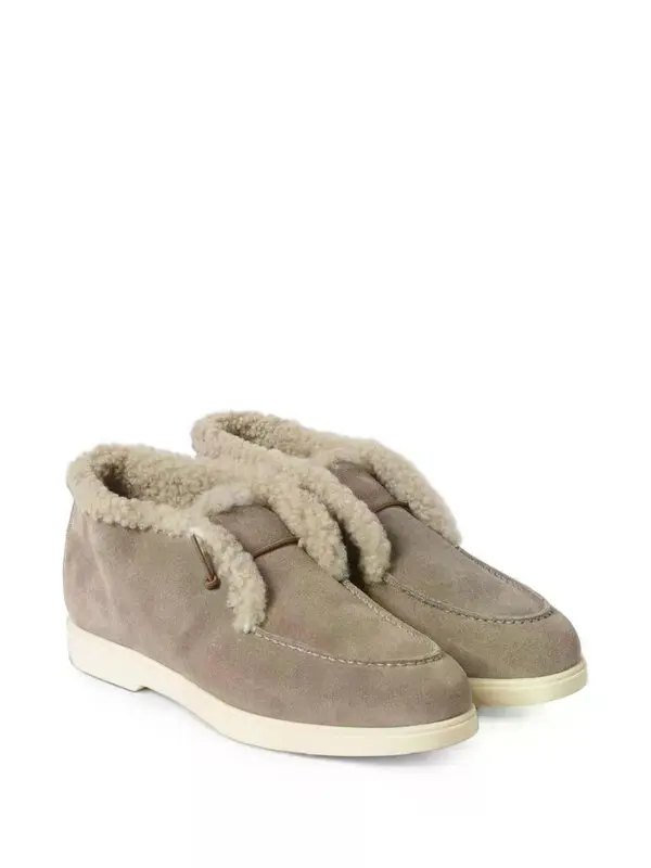 Fabiana Filippi Shearling-trim Suede Mules