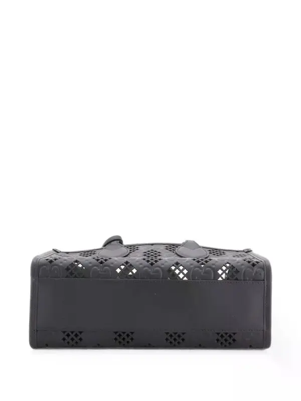 Gucci Convertible Gg Debossed Laser Cut Leather Small Tote Bag