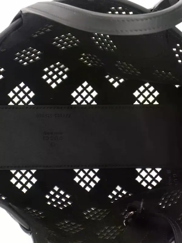 Gucci Convertible Gg Debossed Laser Cut Leather Small Tote Bag