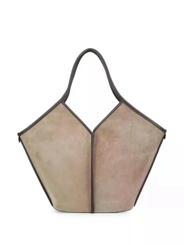 Hereu Calella Suede Contrast-trim Tote Bag - Grey