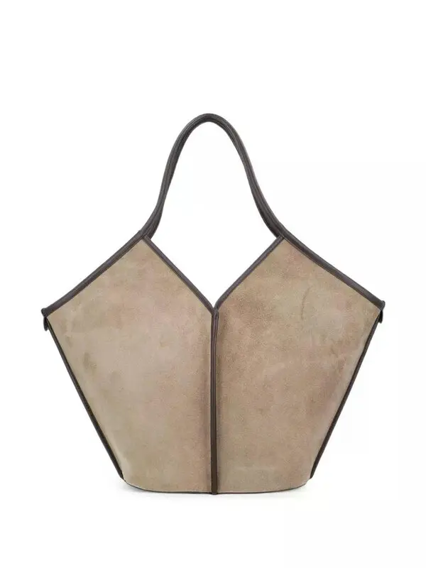 Hereu Calella Suede Contrast-trim Tote Bag - Grey