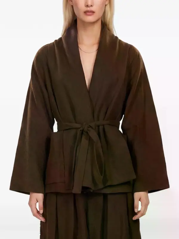 UMA WANG Belted Shawl-collar Jacket