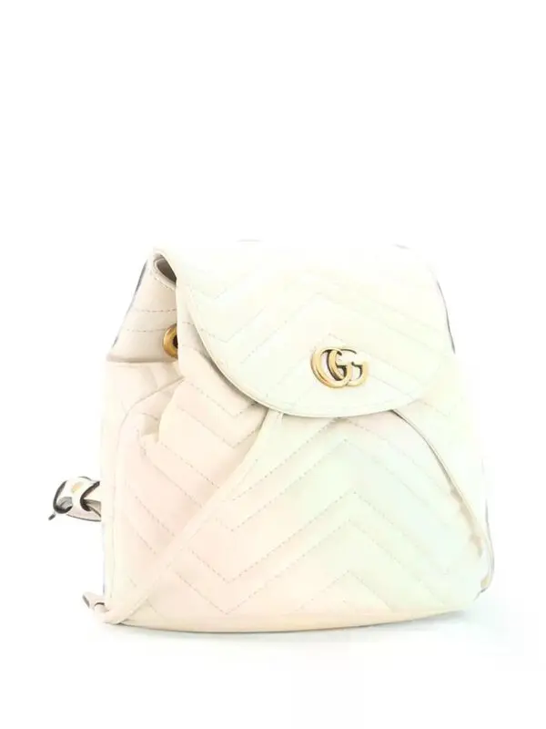 Gucci Gg Marmont Drawstring Matelasse Leather Mini Backpack