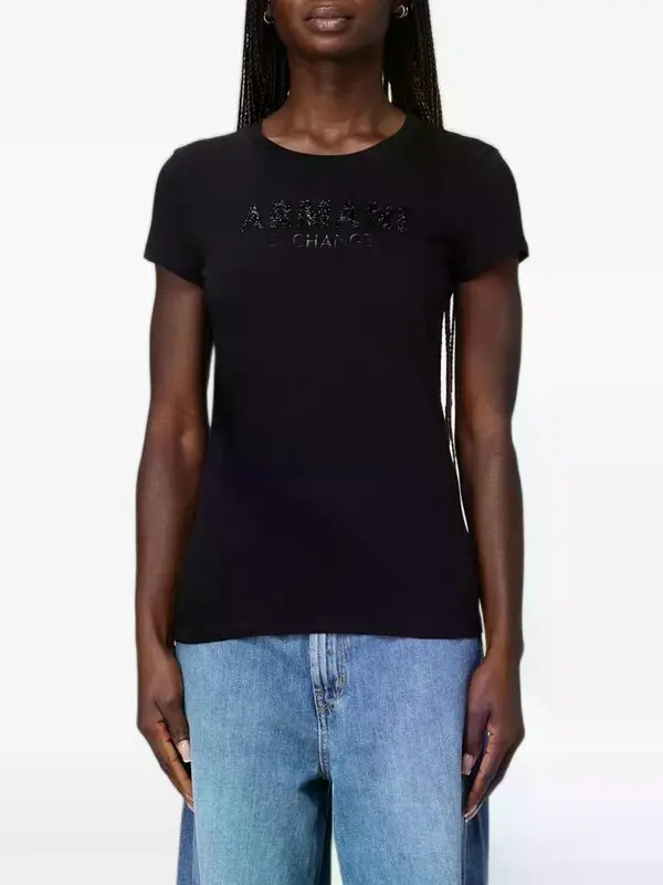 Armani Exchange Rhinestone-embellished T-shirt - Black