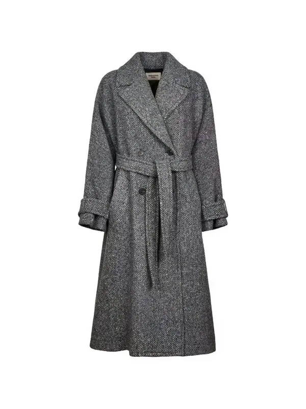 Max Mara Chevron-pattern Belted Coat