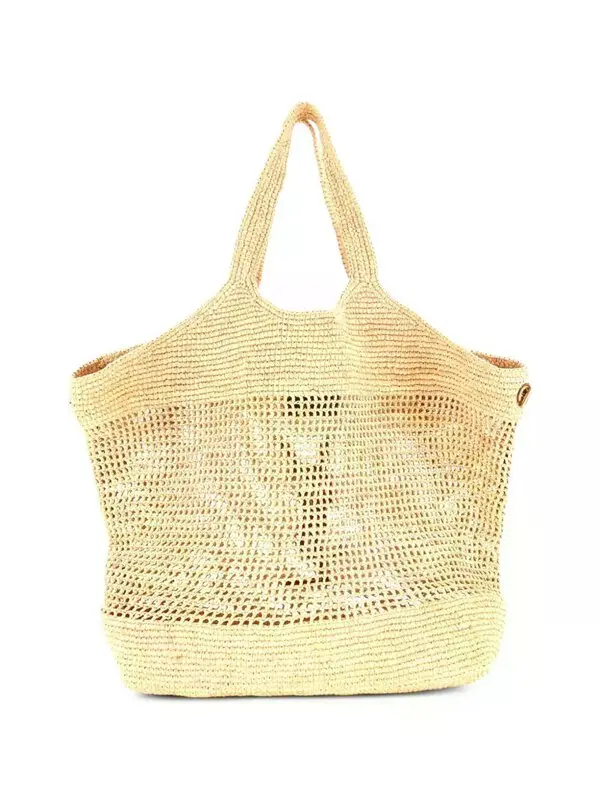 Saint Laurent Icare Shopping Raffia Maxi Tote Bag - Neutrals