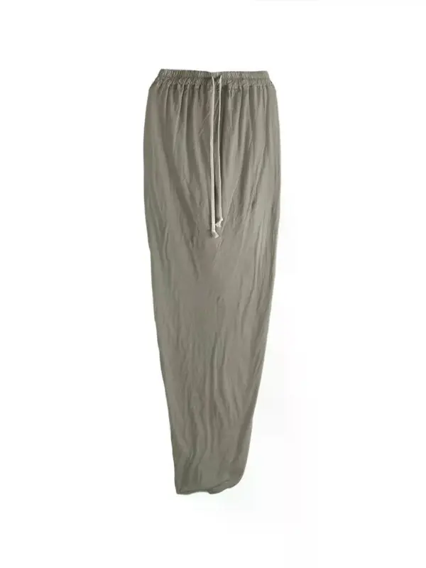 Rick Owens Drawstring-waist Rear-slit Maxi Skirt - Grey