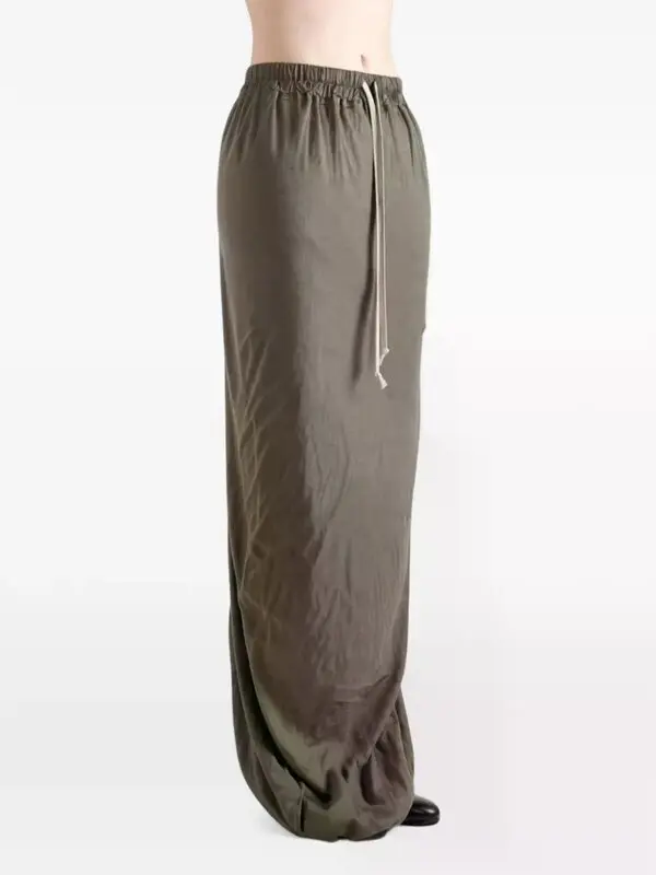 Rick Owens Drawstring-waist Rear-slit Maxi Skirt
