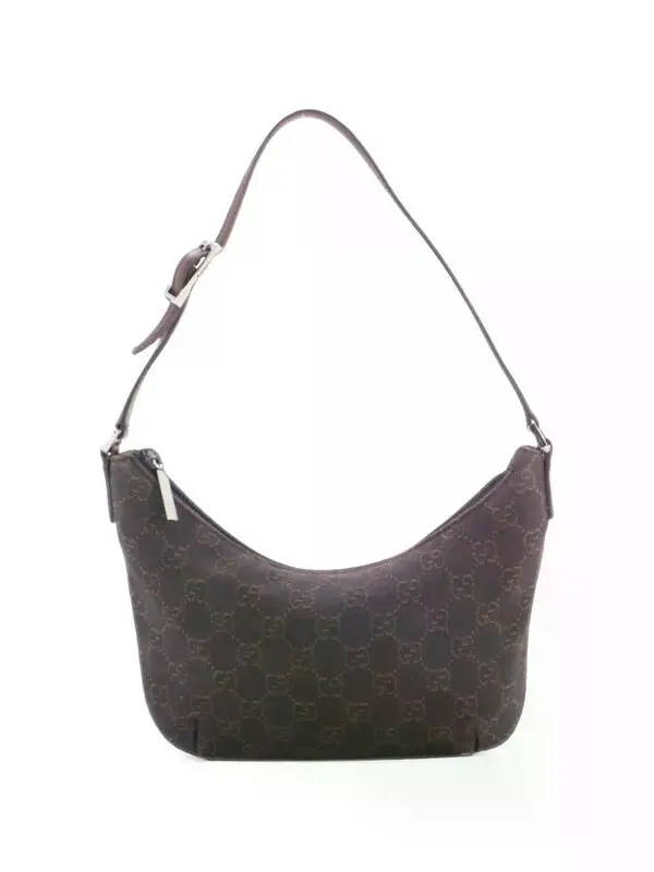Gucci Vintage Pochette Shoulder Bag Gg Canvas Small Hobo Bag