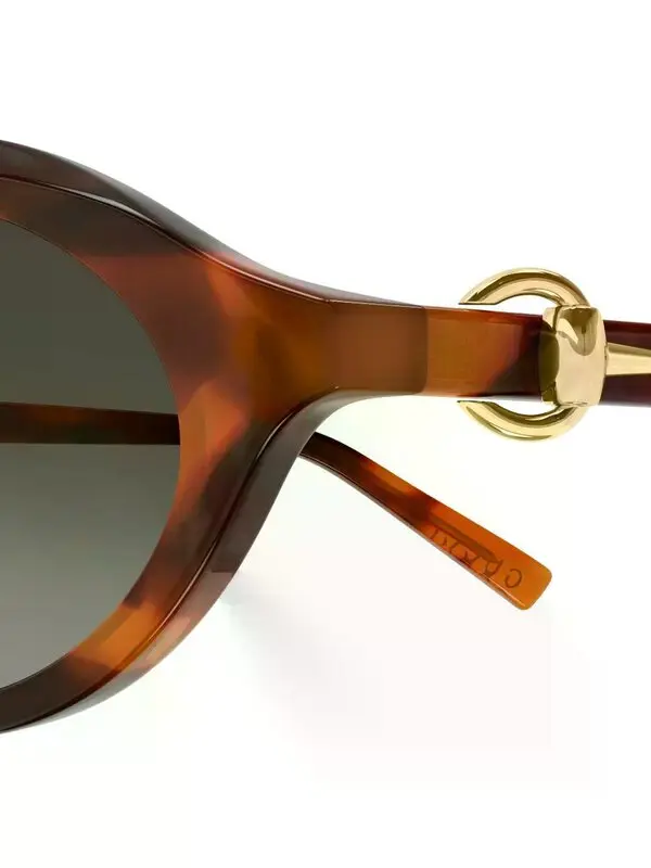 Gucci Horsebit Oval-frame Sunglasses